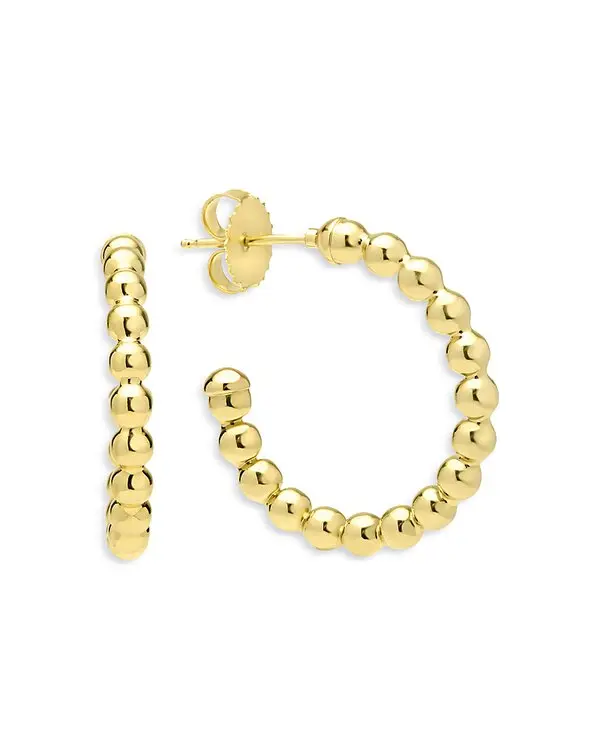 Lagos 18k Yellow Caviar Beaded Hoop Earrings