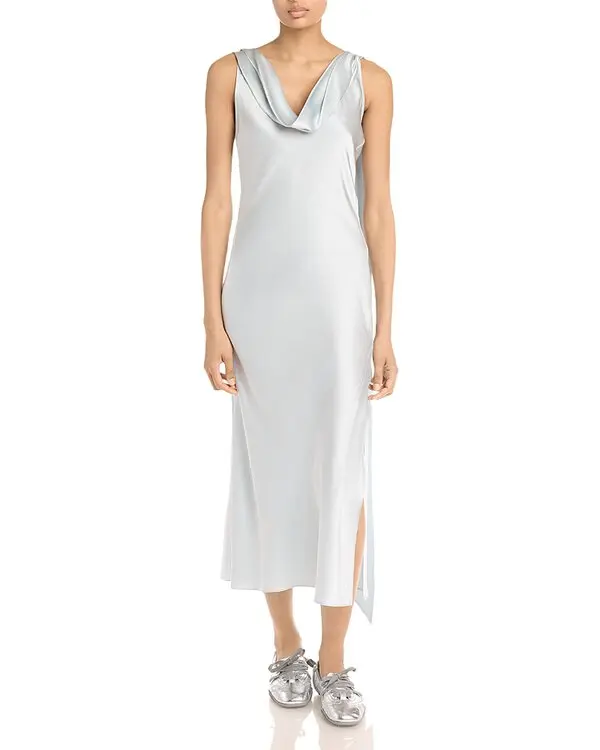 Acne Studios Silk Cowl Neck Midi Dress