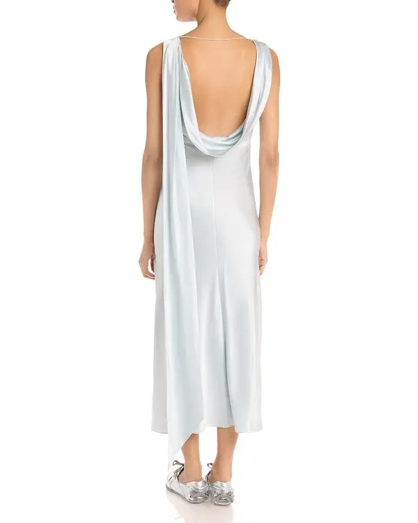 Acne Studios Silk Cowl Neck Midi Dress