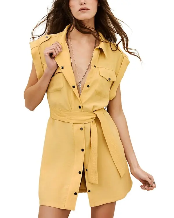 Ba&sh Diala Shirt Dress - Straw