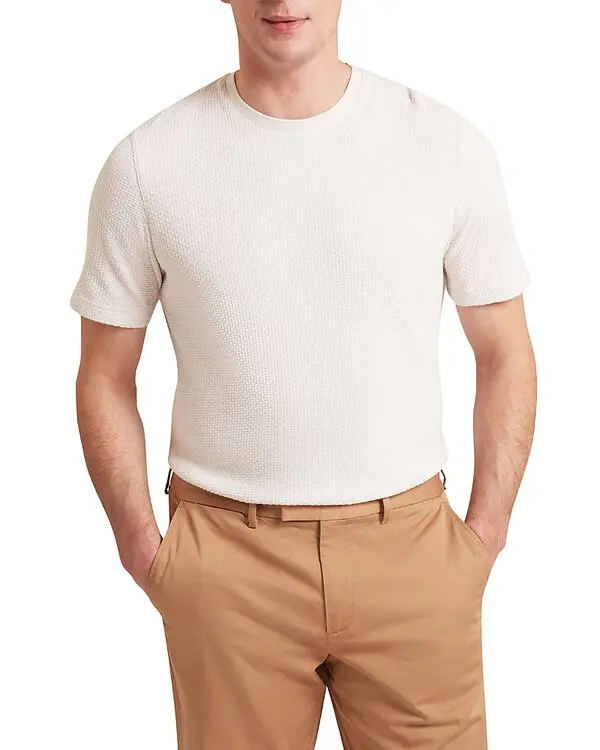 Ted Baker London Curly Short Sleeve Regular Textured Tee - Ecru