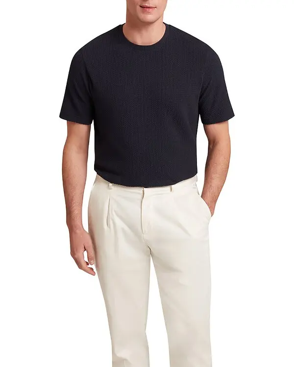 Ted Baker London Curly Short Sleeve Regular Textured Tee - Navy