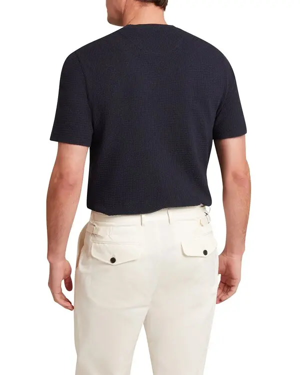 Ted Baker London Curly Short Sleeve Regular Textured Tee - Navy