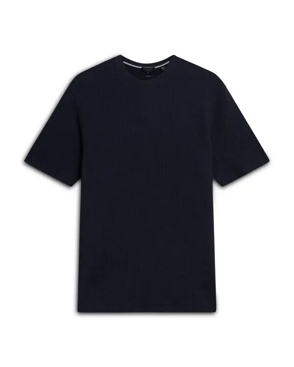 Ted Baker London Curly Short Sleeve Regular Textured Tee - Navy
