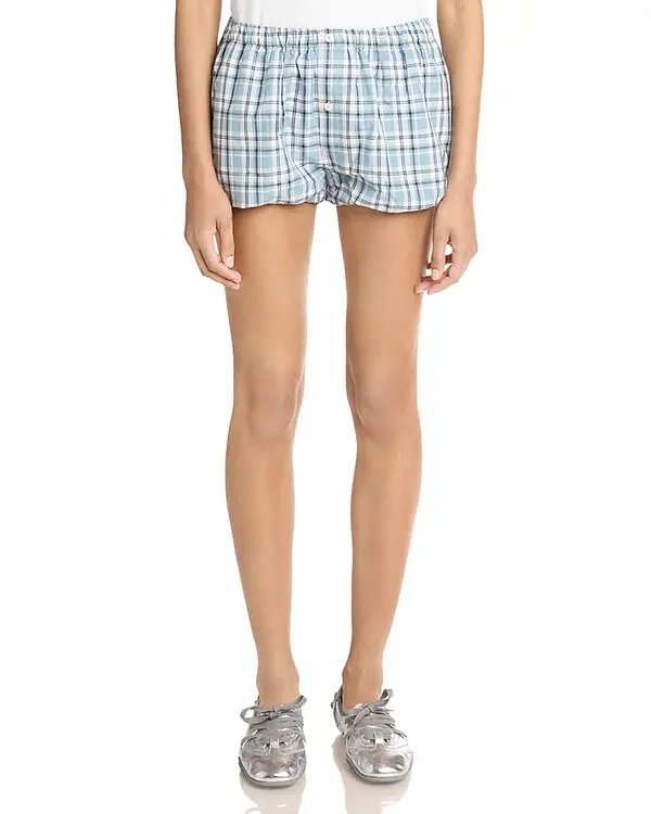 Acne Studios Plaid Cotton Shorts