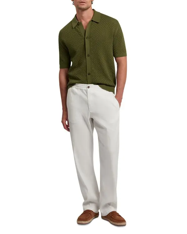 Ted Baker London Domati Relaxed Fit Diamond Crochet Polo Shirt - Khaki