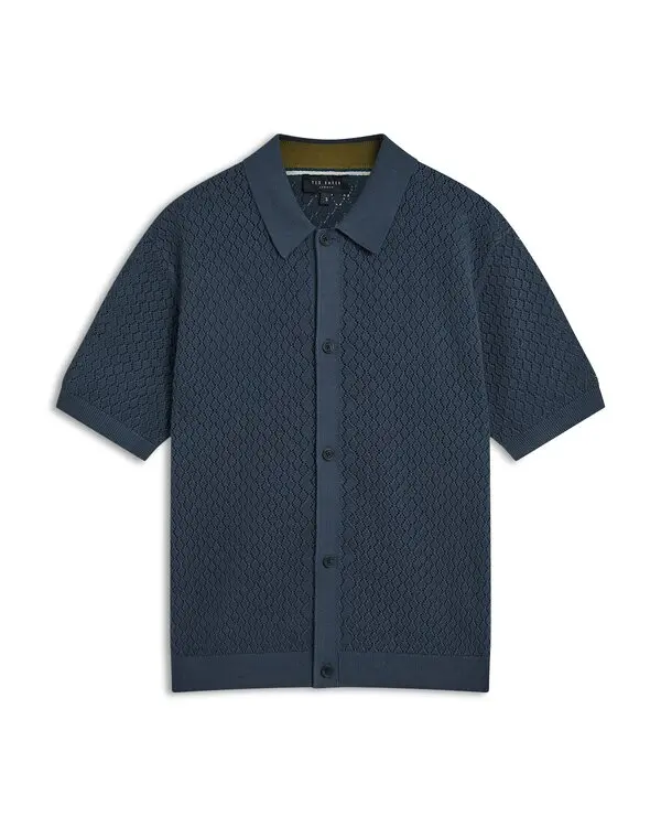 Ted Baker London Domati Relaxed Fit Diamond Crochet Polo Shirt
