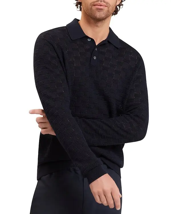Ted Baker London Osaka Interlock Stitch Polo Shirt - Navy