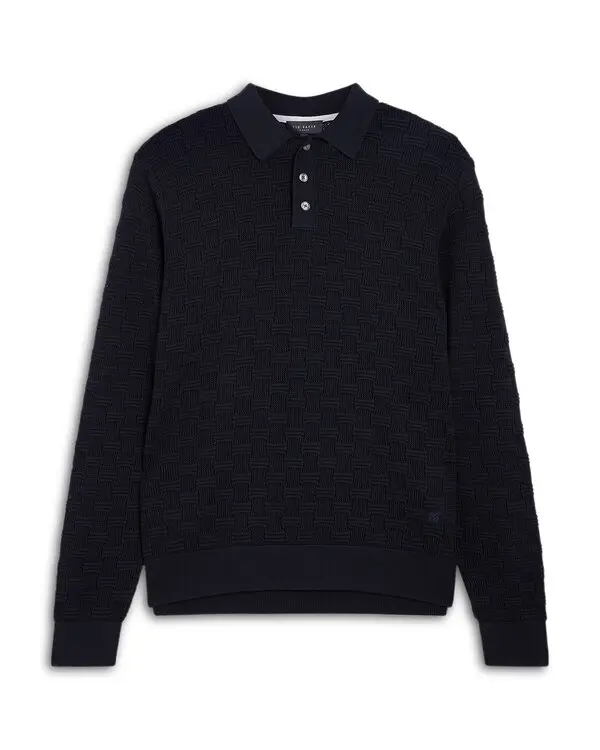 Ted Baker London Osaka Interlock Stitch Polo Shirt - Navy