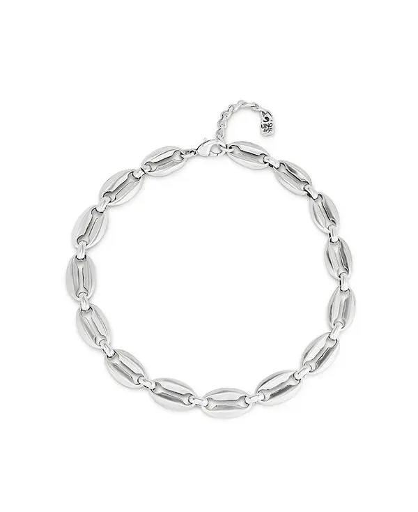 UNODE50 Sterling -plated Metal Alloy Link Necklace - Silver