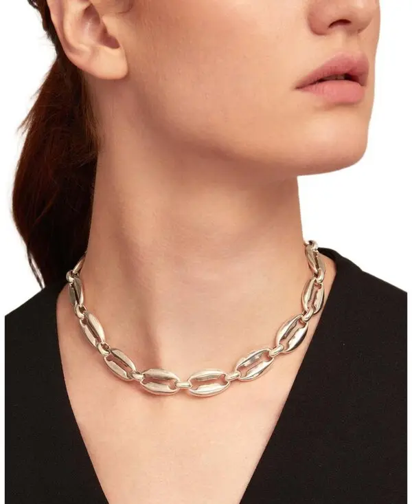 UNODE50 Sterling -plated Metal Alloy Link Necklace