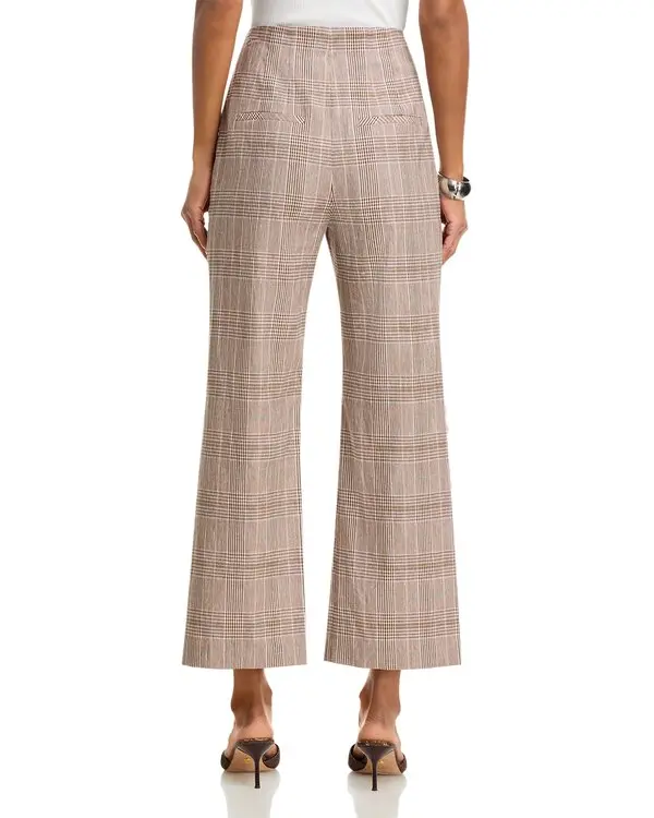 Veronica Beard Dova Tailored Plaid Wide-leg Pants - Raisin Multi