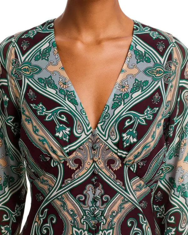 Veronica Beard Daciana Printed Silk Maxi Dress