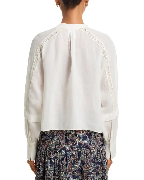 Veronica Beard Sawyer Blouse With Lace Trim
