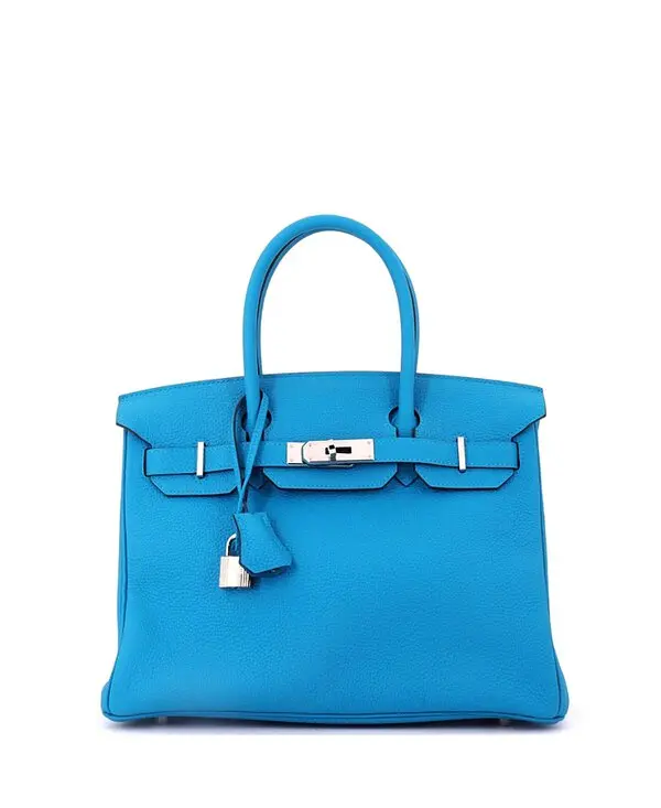 Hermès Birkin 30 Handbag Blue Togo With Palladium Hardware - Blue Zanzibar