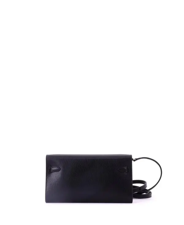 Hermès Kelly To Go Wallet Chevre Chamkila - Black