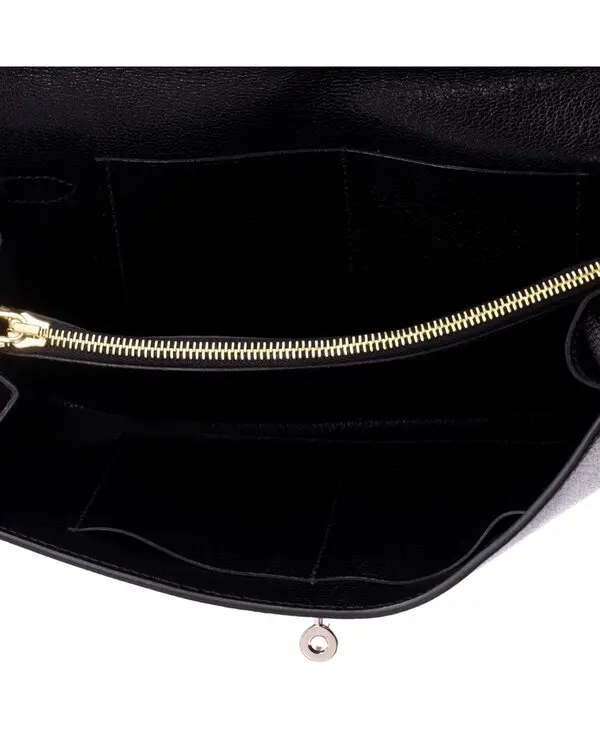 Hermès Kelly To Go Wallet Chevre Chamkila - Black