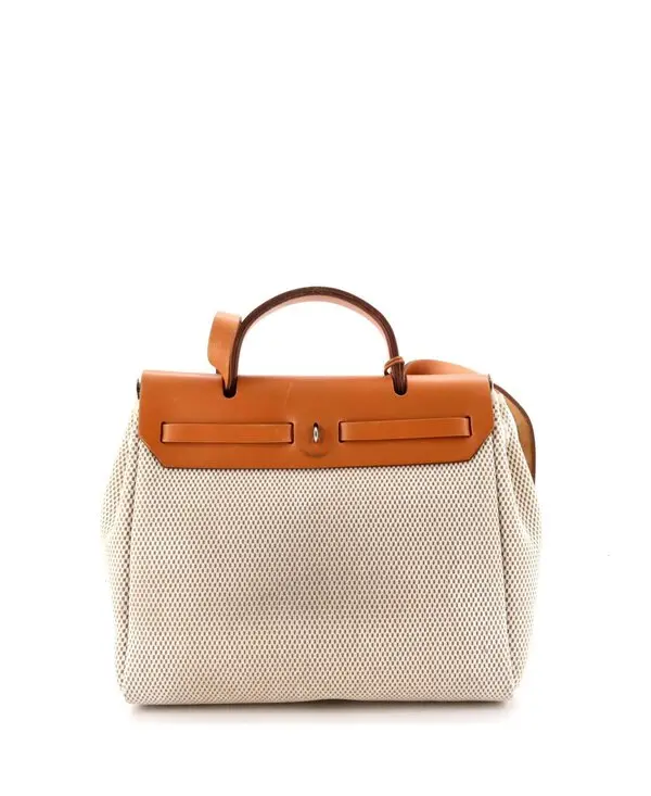 Hermès 31 Herbag Zip Criss Viking Toile And Leather - Neutral