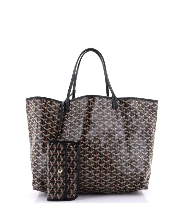 Goyard Gm Saint Louis Tote Coated Canvas - Black