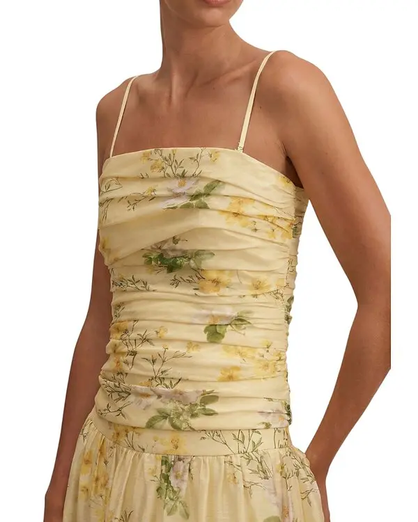 EVER NEW Palmer Gathered Strapless Top Floral Print