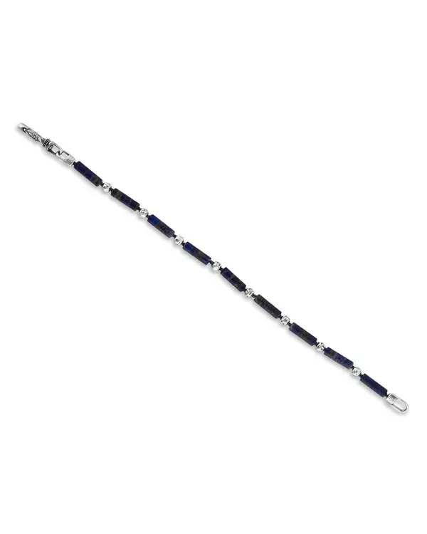 John Varvatos Sterling Lapis Lazuli Bead Link Bracelet