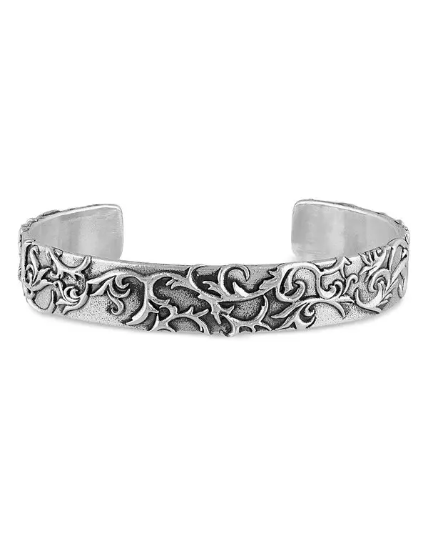 John Varvatos Sterling Gothic Design Cuff Bracelet - Silver