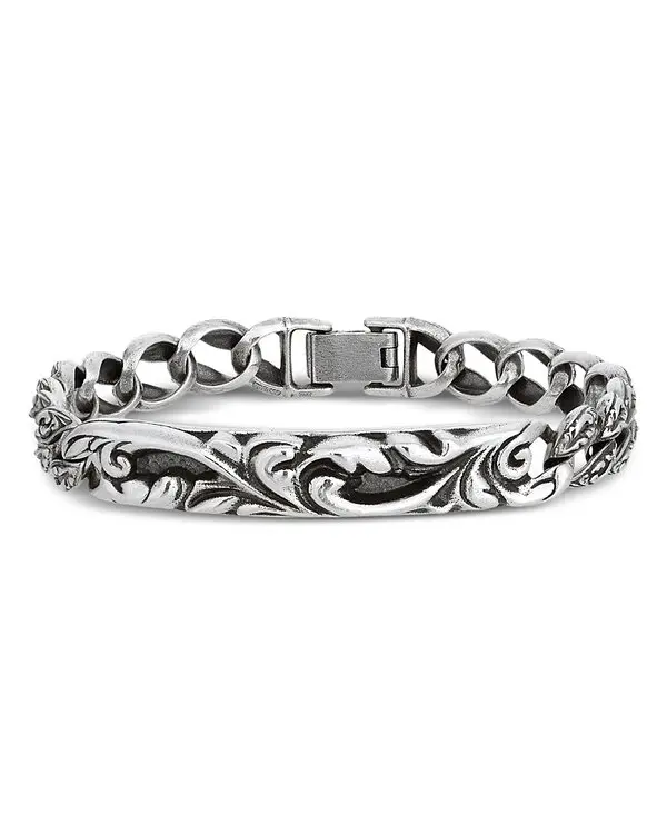 John Varvatos Sterling Gothic Design Link Bracelet - Silver