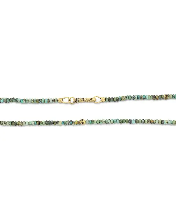 John Varvatos Turquoise & Skull Bead Necklace