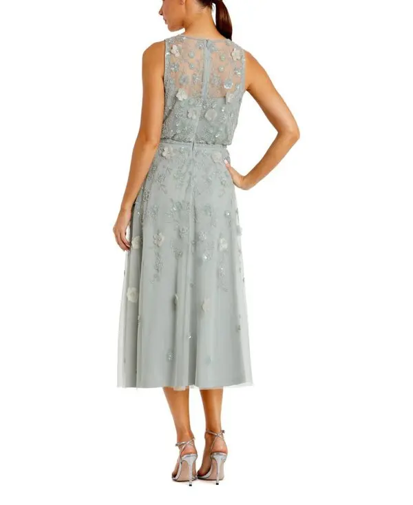 mag duggal sequin floral appliqu midi dress Bustier Floral Applique Gown by Ieena for Mac Duggal