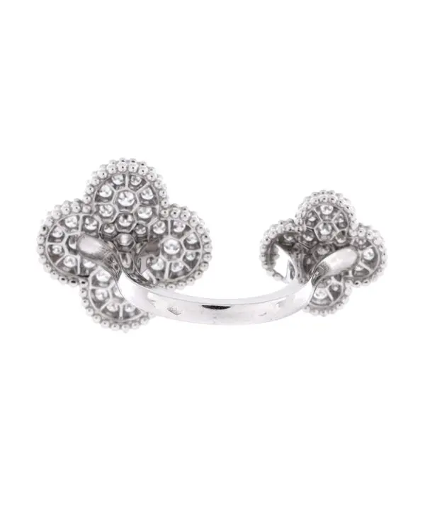 VAN CLEEF & ARPELS Magic Alhambra Between The Finger Ring 18k Gold And Diamonds
