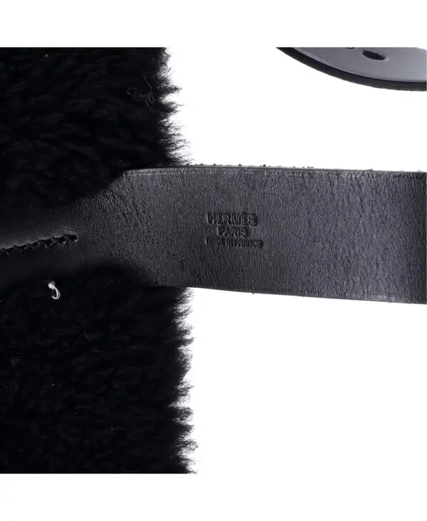 Hermès Aviateur Etriviere Shopping Tote Bag Cristobal With Vache Hunter And Shearling