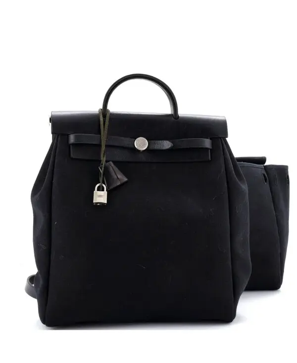 Hermès Gm Vintage Herbag A Dos Backpack Toile And Leather