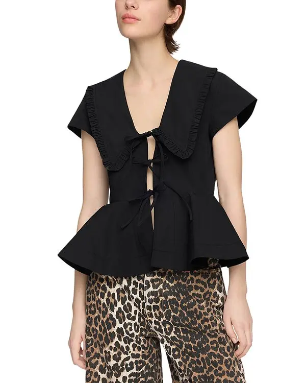 GANNI Cotton Poplin Blouse