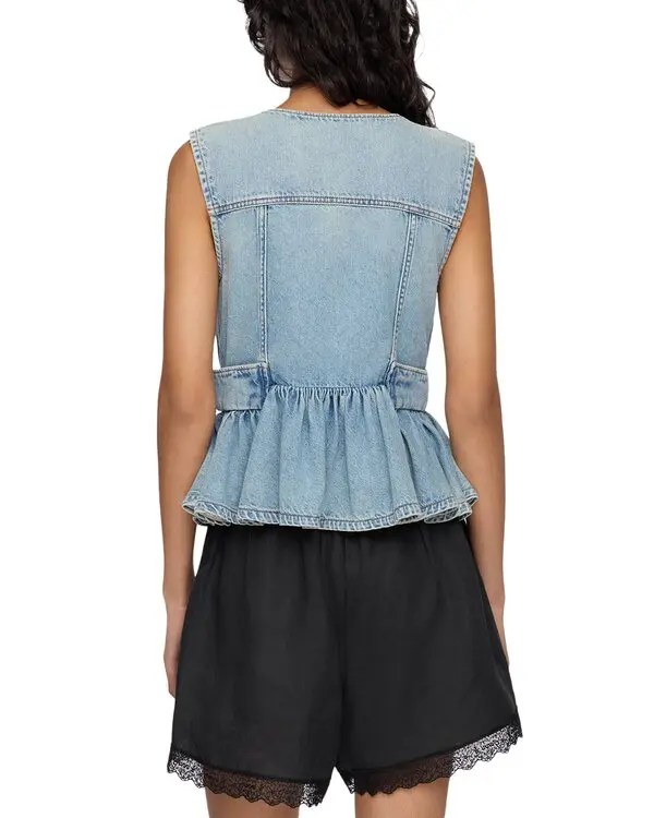 GANNI Lightweight Denim Peplum Top