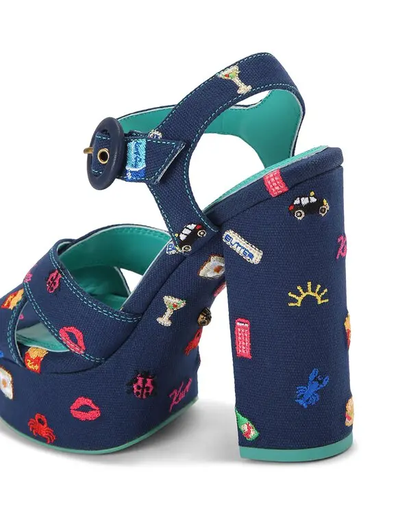 Kurt Geiger Embroidered Platform Sandals