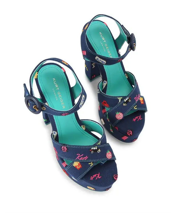 Kurt Geiger Embroidered Platform Sandals