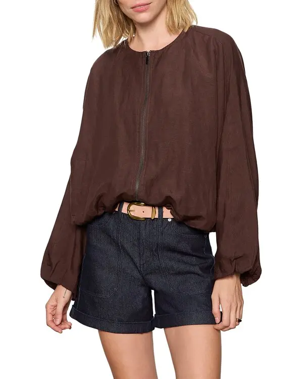 Sanctuary Zip-up Bomber Jacket With Textured Finish