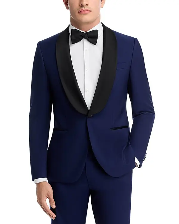 BOSS H-huge Shawl Collar Slim Fit Tuxedo Jacket - Bright Blue