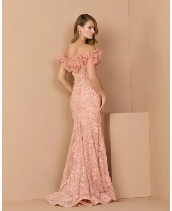 Mac Duggal Off-the-shoulder Mermaid Gown With 3d Floral Embellishments