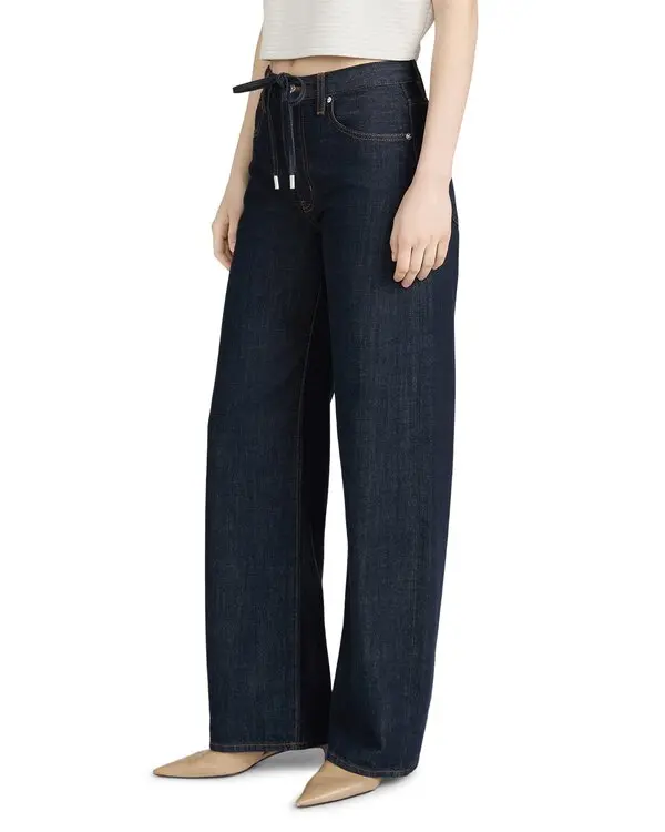 FRAME Off Duty Drawstring Bow High Rise Jeans