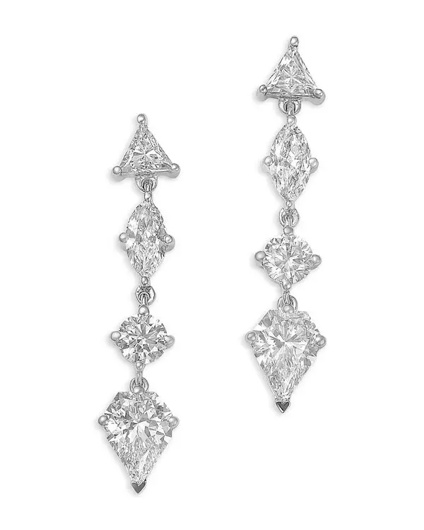 Bloomingdale'S Fancy Cut Diamond Drop Earrings In 14k - White Gold
