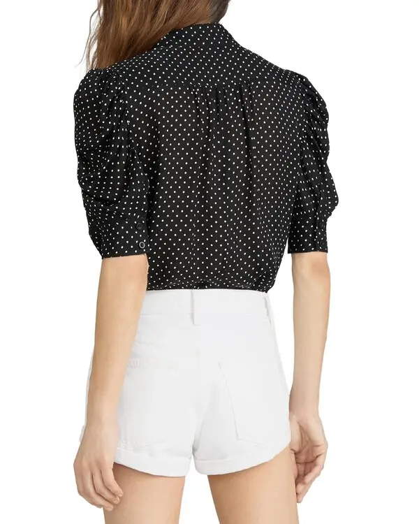 FRAME The Gillian Silk Top - Black Multi
