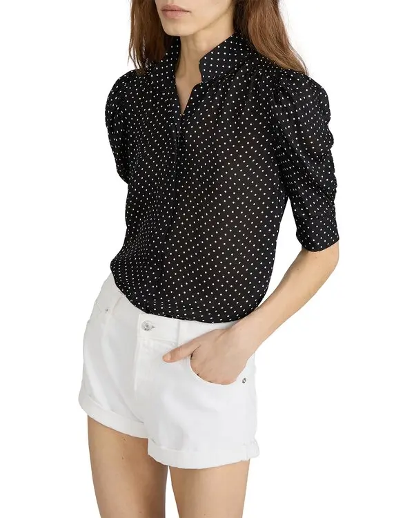 FRAME The Gillian Silk Top - Black Multi