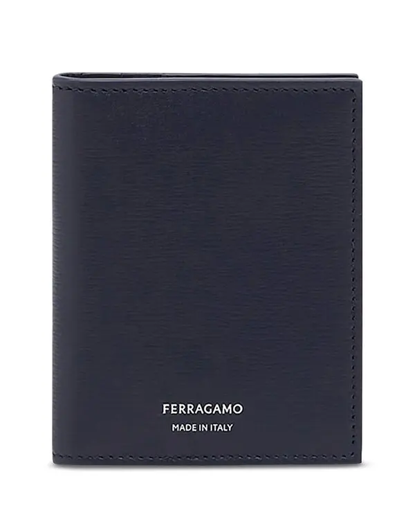 FERRAGAMO Blue Classic Credit Card Holder - Midnight
