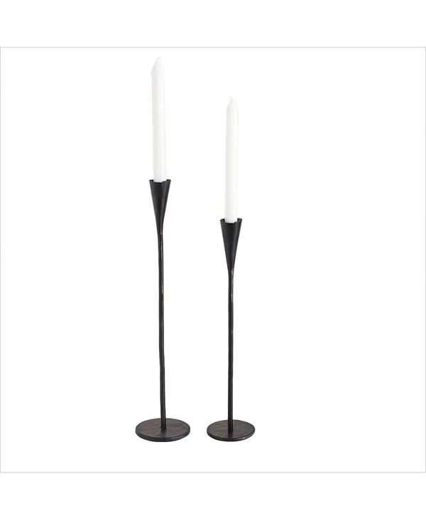 CREATIVE WOMEN Gemini Handforged Iron Candle Stands, Set Of 2