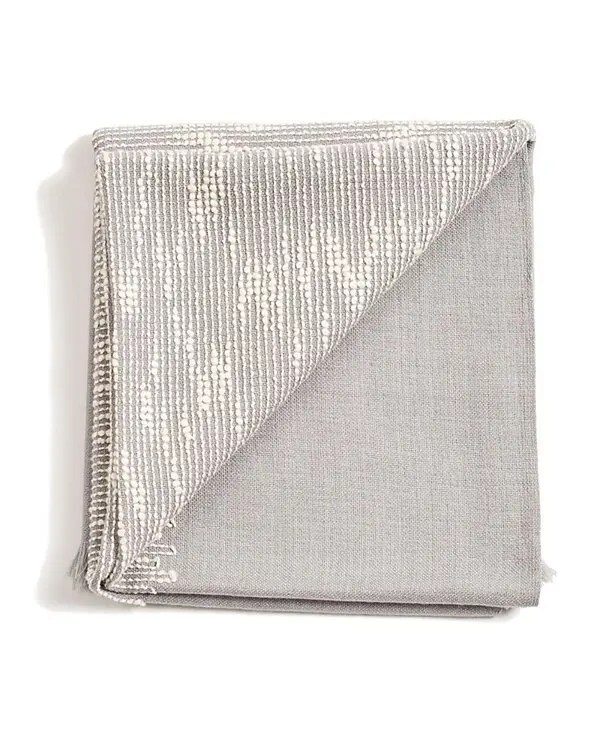 STUDIO VARIOUSLY Flo Merino Textured Handloom Throw - Grey