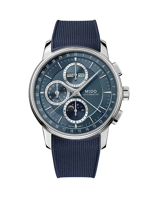 MIDO Baroncelli Chronograph Moonphase Watch - Blue
