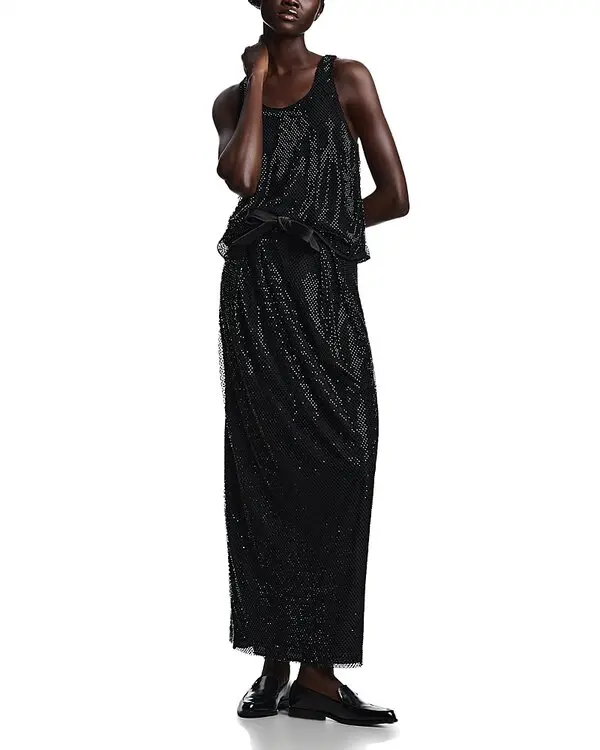 Emporio Armani Mesh Rhinestone Tank Top