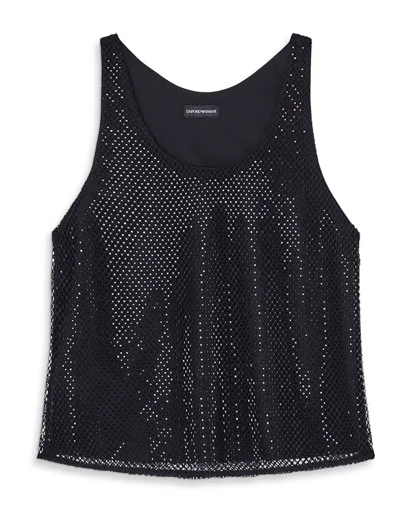Emporio Armani Mesh Rhinestone Tank Top