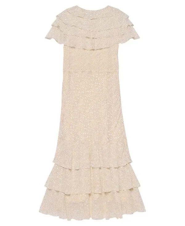 Mint Velvet Ruffle Print Midi Dress